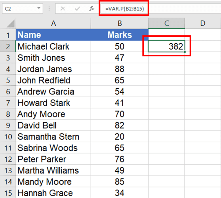 How to Calculate Variance in Excel?