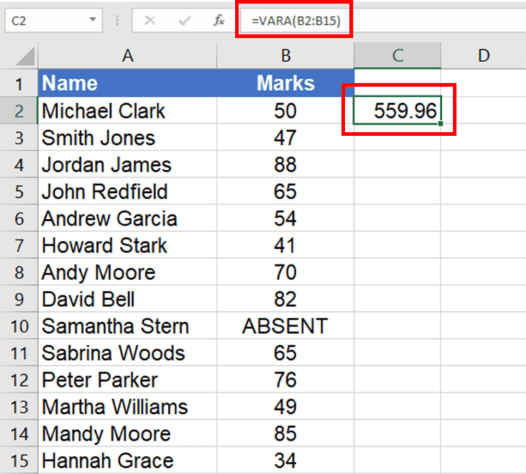 How to Calculate Variance in Excel?