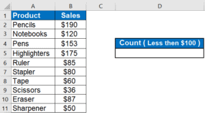 Count Cells Less than a Value in Excel (COUNTIF Formula)