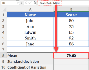 Calculate Coefficient of Variation in Excel (Easy Formula)
