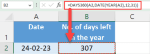 Calculate Days Left in the Year (5 Easy Formulas)