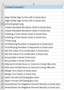 Get File Names in a Folder into Excel (Copy Files Names)