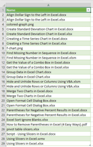 Get File Names in a Folder into Excel (Copy Files Names)