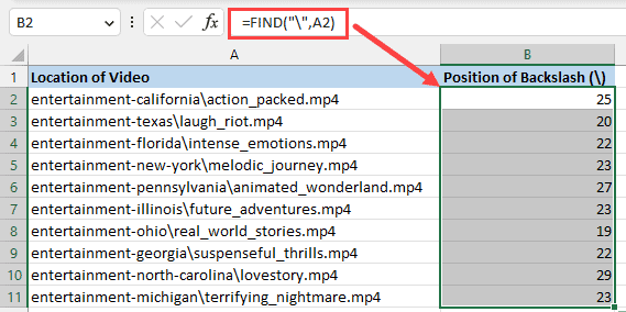 Find The Position Of A Character In A String In Excel