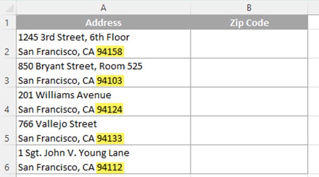 Extract ZIP Code From Address In Excel 5 Easy Ways 