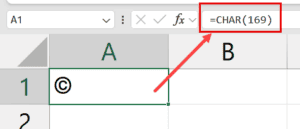 How to Insert Copyright © Symbol in Excel?