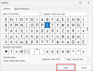 How to Insert Sigma (Σ) Symbol in Excel?