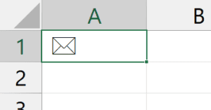 How to Insert Envelope / Mail ( ) Symbol in Excel?