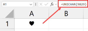 How to Insert Heart Symbol (♥) in Excel?