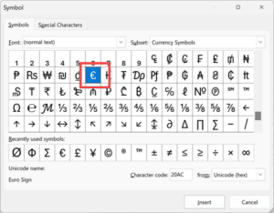 How to Insert Euro Symbol in Excel?