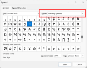 How to Insert Euro Symbol in Excel?