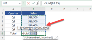 AutoSum in Excel