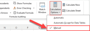 Calculation Modes in Excel (Manual, Partial, and Automatic)