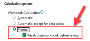 Calculation Modes in Excel (Manual, Partial, and Automatic)