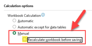 Calculation Modes in Excel (Manual, Partial, and Automatic)