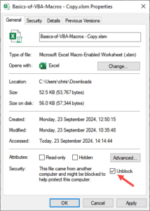 Unblock Macros in Excel Files Downloaded From the Web