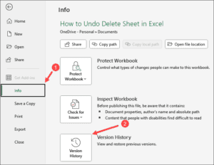 How to Undo Delete Sheet in Excel