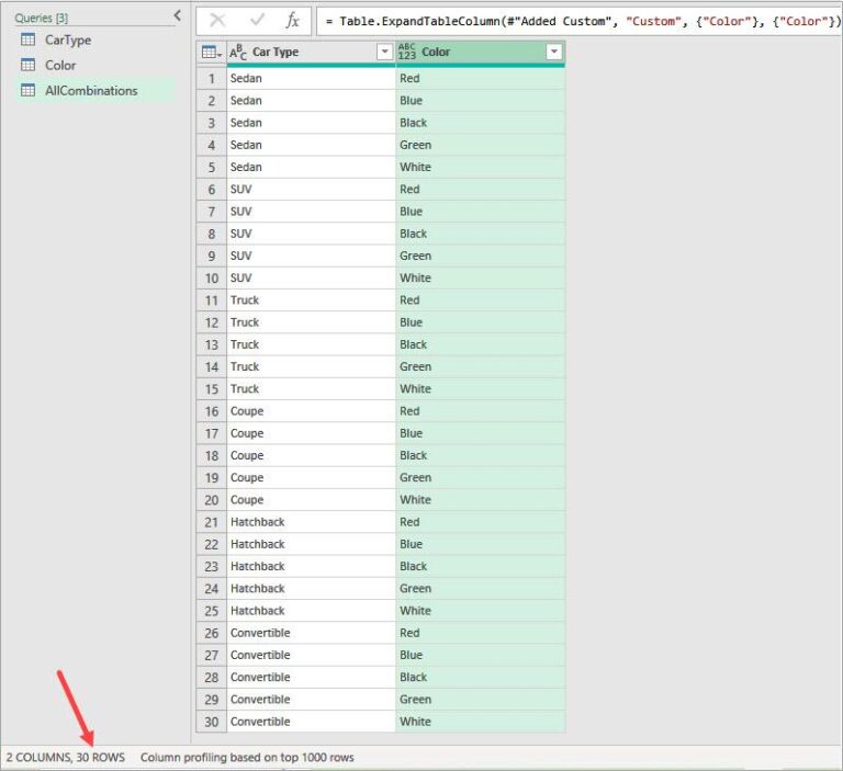 Generate All Possible Combinations from Two Lists