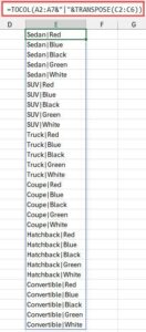 Generate All Possible Combinations from Two Lists