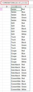 Generate All Possible Combinations from Two Lists