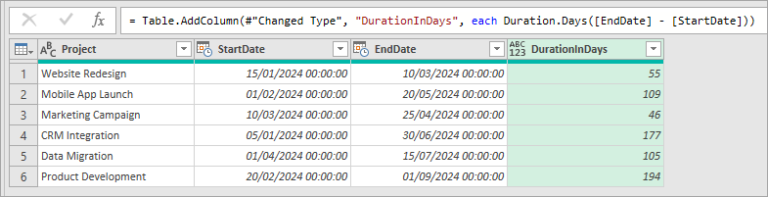 Calculate Date Difference in Power Query (Days, Months, Years)
