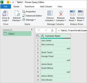 Remove Null Values in Power Query