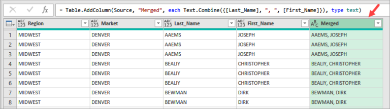 Concatenate in Power Query (Columns, Text, Numbers)