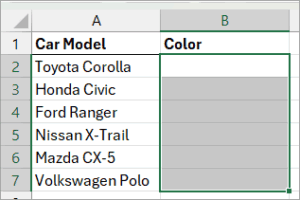 Create a Drop-down List with Color in Excel