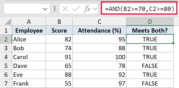 AND Function in Excel (5 Easy Examples)