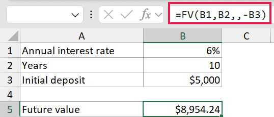 FV Function in Excel (5 Easy Examples)