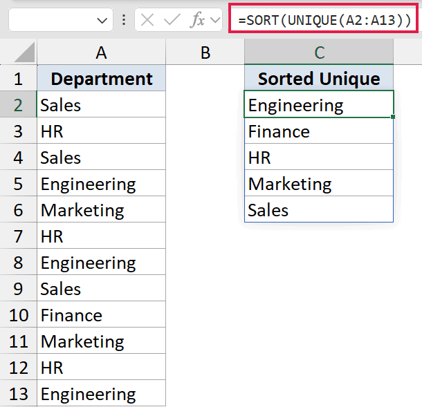 UNIQUE Function in Excel (5 Easy Examples)