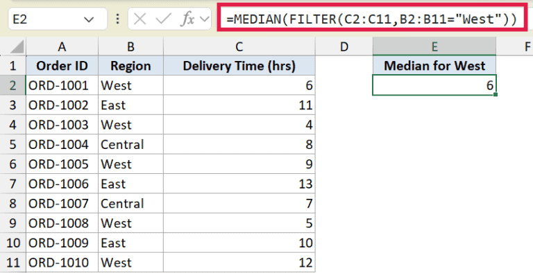 MEDIAN Function in Excel (5 Easy Examples)
